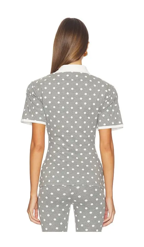 ROWEN ROSE Polka Dots Signature Polo In . Also - Grey