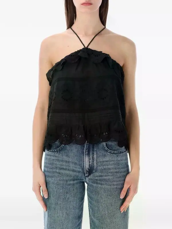 MARANT ETOILE Prisha Halterneck Top With Eyelet Detail