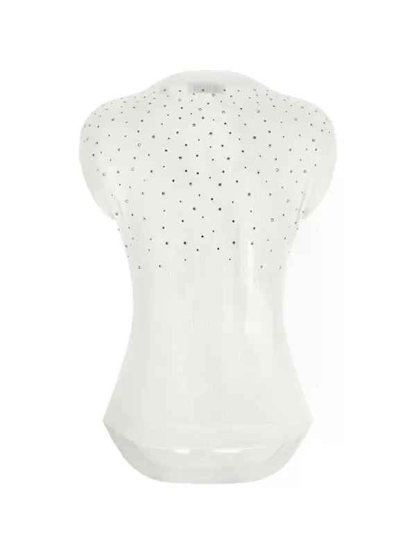 Off-White Embellished Ribbed Tank Top