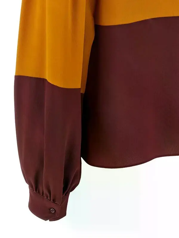 Saint Laurent Colourblock High-neck Blouse