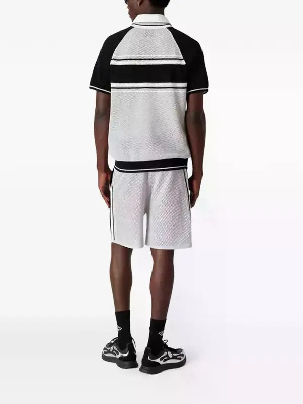 Casablanca Mesh Short-sleeve Polo Shirt - Grey
