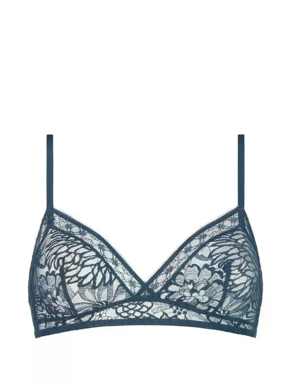 ERES Vestiges Floral Lace Triangle Bra - Blue