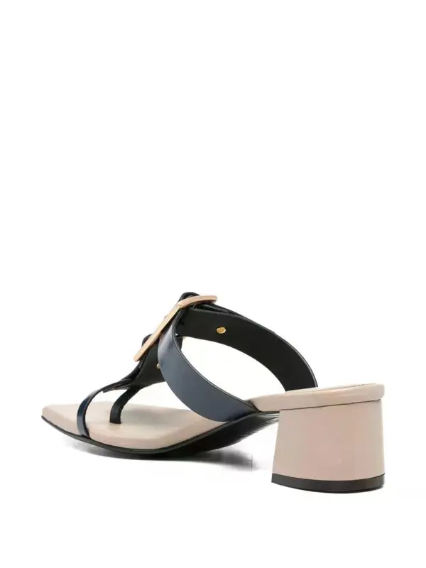 DONNARÌ Buckle Detail Leather Sandals