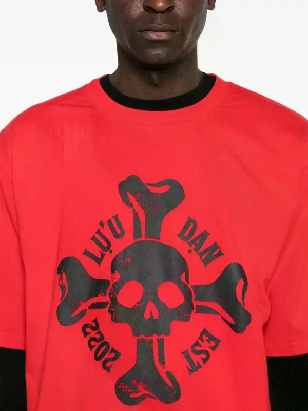 LỰU ĐẠN Skull-print T-shirt