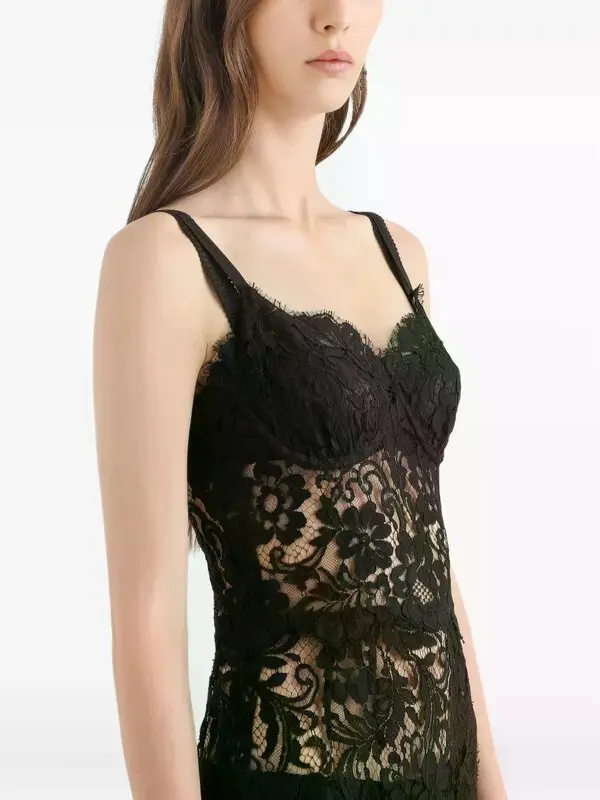Dolce & Gabbana Lace Slit Midi Dress