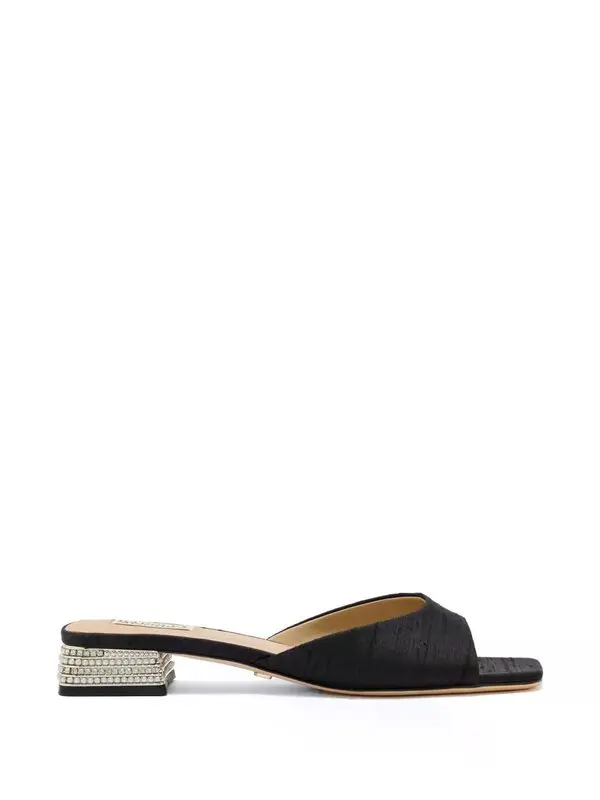 Badgley Mischka Crystal Embellished Silk Sandals