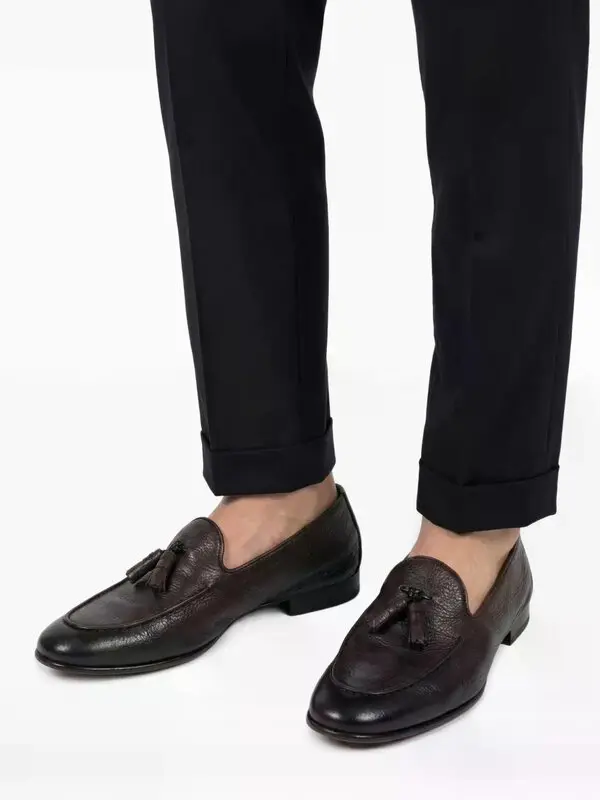 DOUCAL'S Tassel Leather Loafers - Brown
