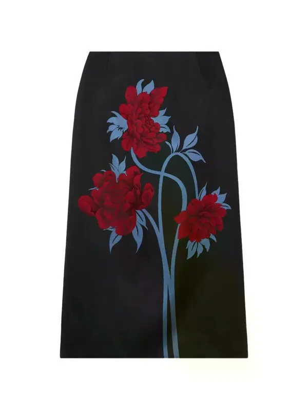 La DoubleJ Jacquard Floral Pencil Skirt