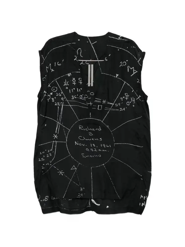 Rick Owens Graphic Print V-neck Sleeveless Top