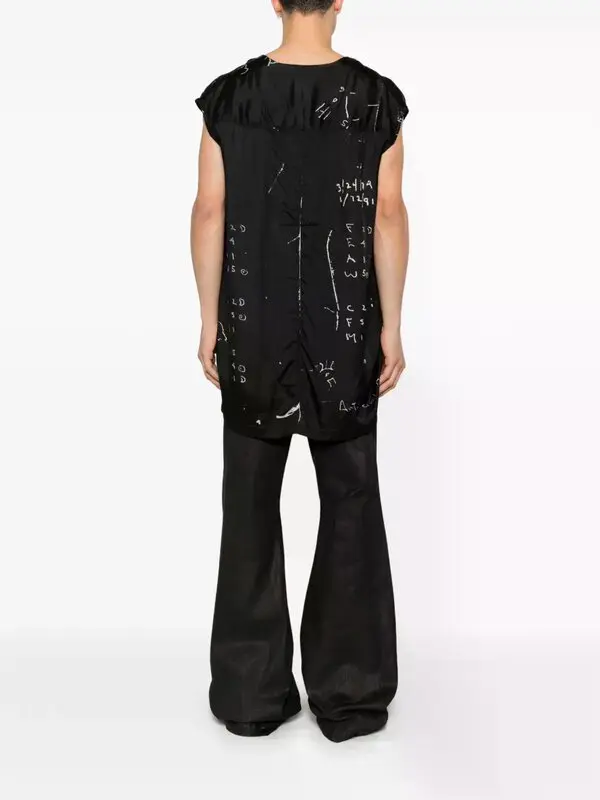 Rick Owens Graphic Print V-neck Sleeveless Top