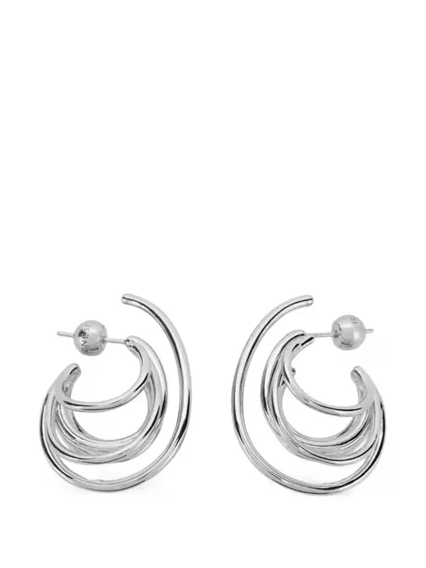 PANCONESI Crystal-embellished Huggie Hoop Earrings - Silver