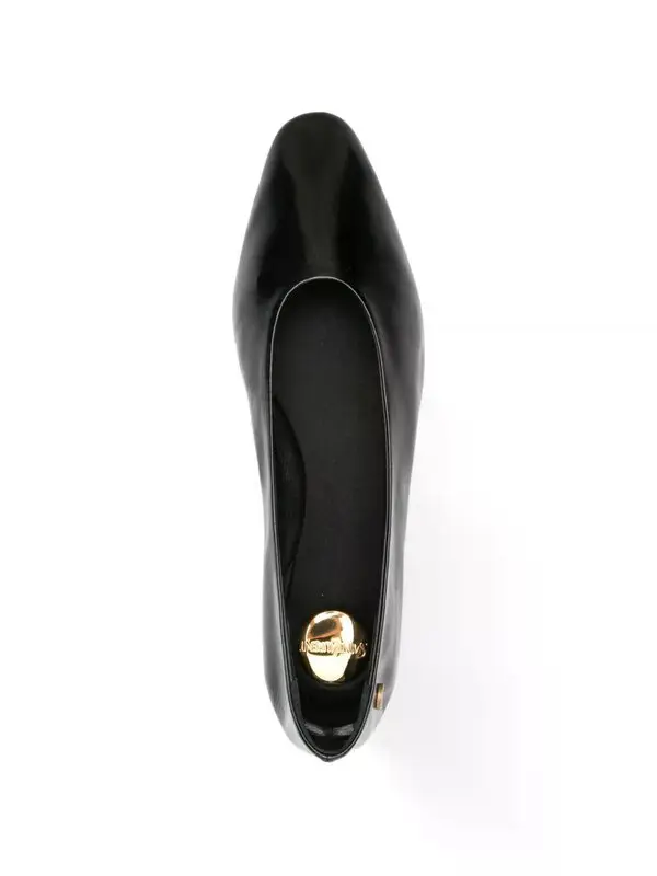 Saint Laurent Pointed Toe Leather Loafers - Black