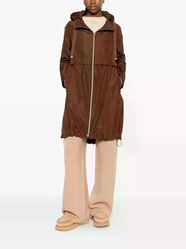 Herno Hooded Zip-fastening Coat - Brown