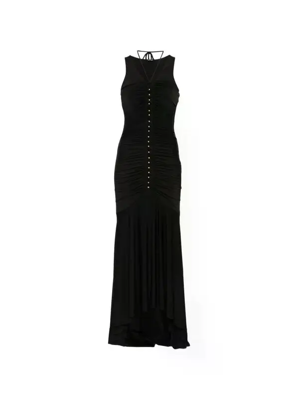 Just Cavalli Ruched V-neck Dress - Black
