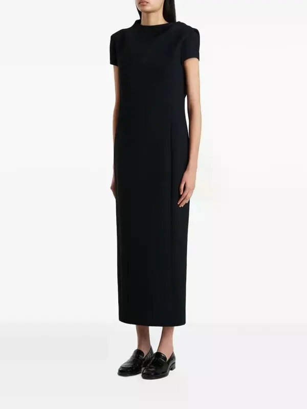 Khaite Iry L Short Sleeve Midi Dress - Black