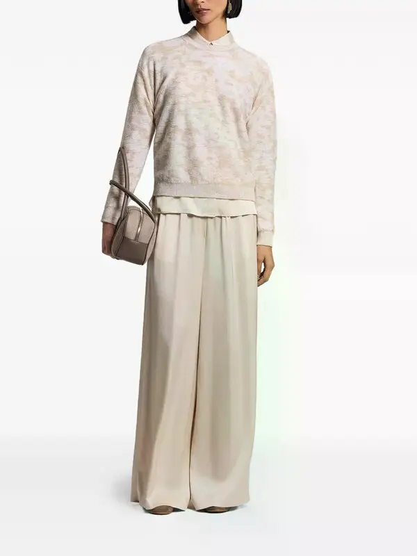 Peserico Wide Leg Satin Trousers - Neutrals