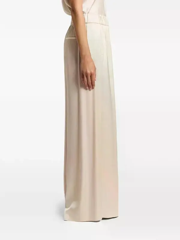 Peserico Wide Leg Satin Trousers - Neutrals