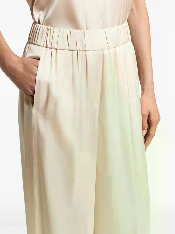 Peserico Wide Leg Satin Trousers - Neutrals