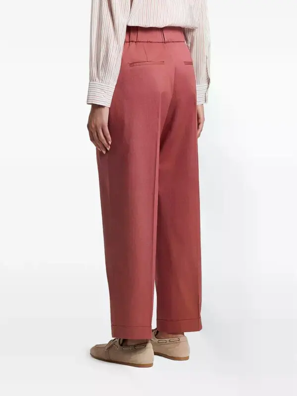 Peserico Pleated Trousers With Turn-up Hem
