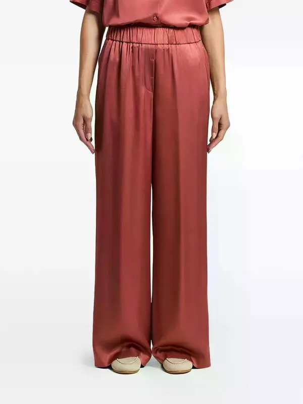 Peserico Wide Leg Elasticated Waist Trousers - Red