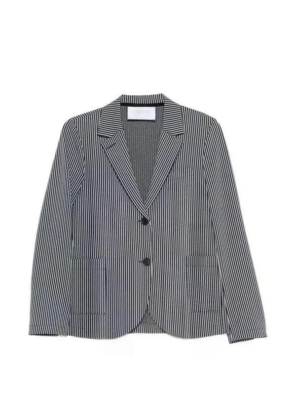 Harris Wharf London Striped Notched Lapel Jacket - Blue