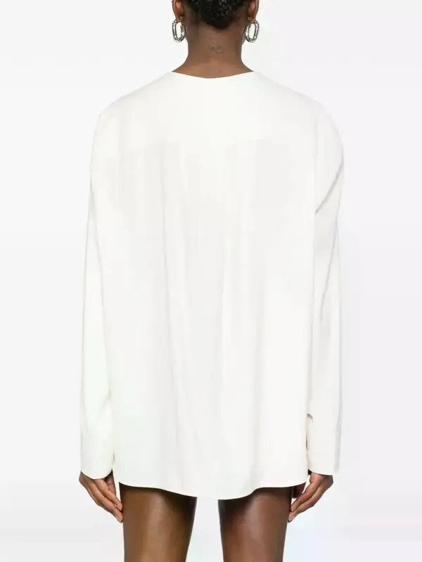 TOTEME V-neck Long-sleeved Top With Buttoned Cuffs - White