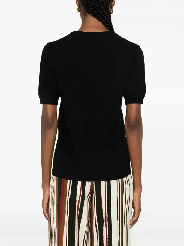 Soft Goat Short-sleeve Round Neck Sweater
