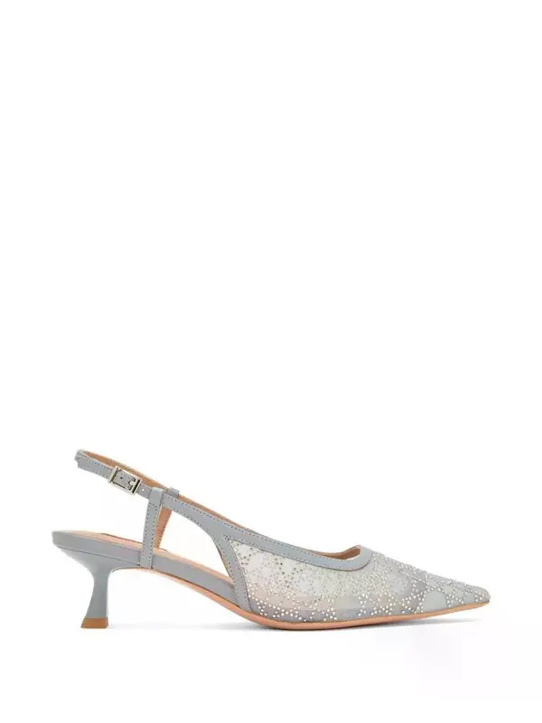 NICOLI Embellished Pointed Toe Slingback Pumps