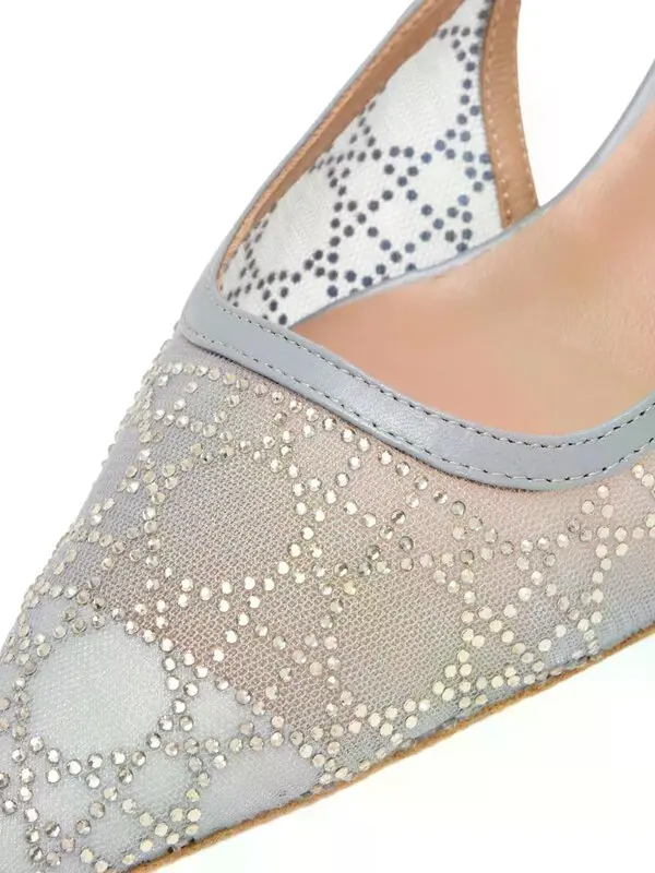 NICOLI Embellished Pointed Toe Slingback Pumps
