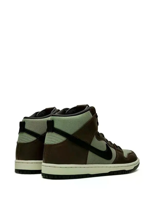 Nike Dunk High Pro Baroque Leather And Canvas Sneakers - Brown