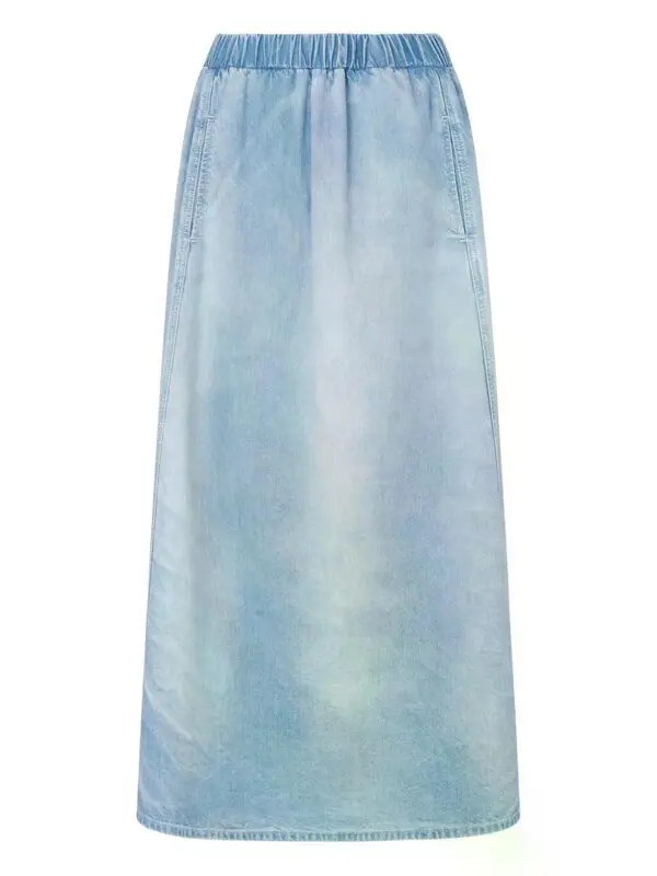 Moschino Elasticated-waist Maxi Denim Skirt - Blue