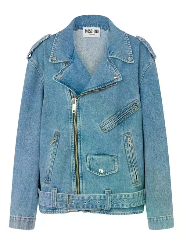 Moschino Belted Zip Jacket - Blue