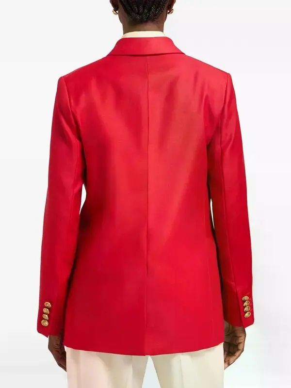 La DoubleJ Double-breasted Virgin Wool Satin Blazer