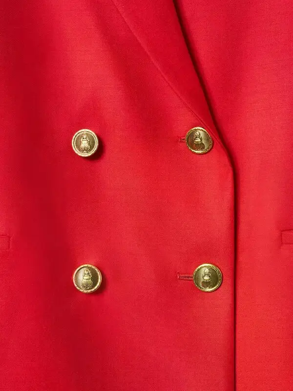 La DoubleJ Double-breasted Virgin Wool Satin Blazer