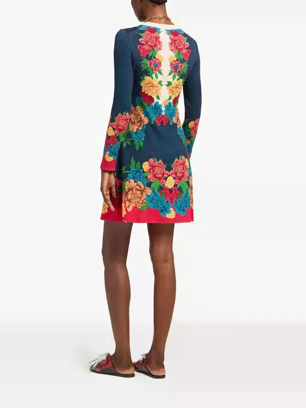 La DoubleJ Mini Swing Floral Print Knit Dress