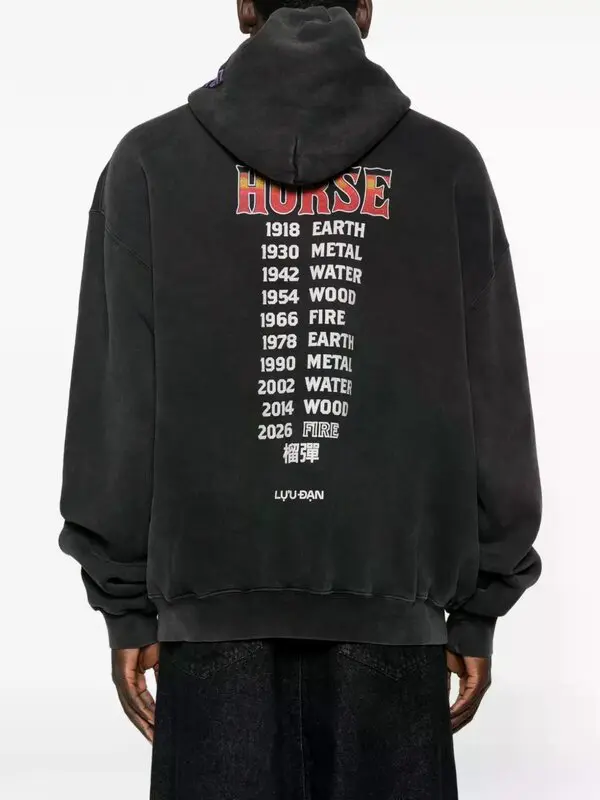 LỰU ĐẠN Graphic Print Oversized Hoodie