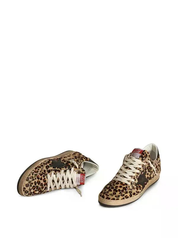 GOLDEN GOOSE Ball Star Leopard Print Pony Skin Sneakers