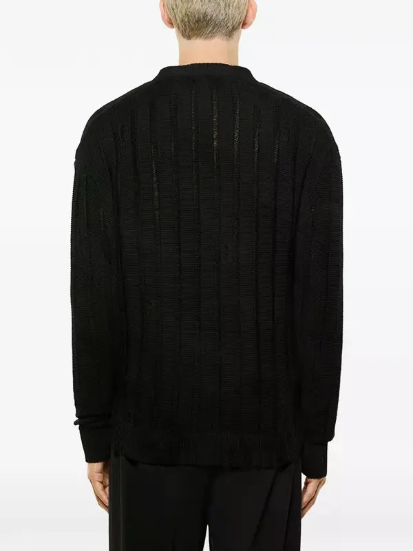 LANEUS Distressed Button Cardigan