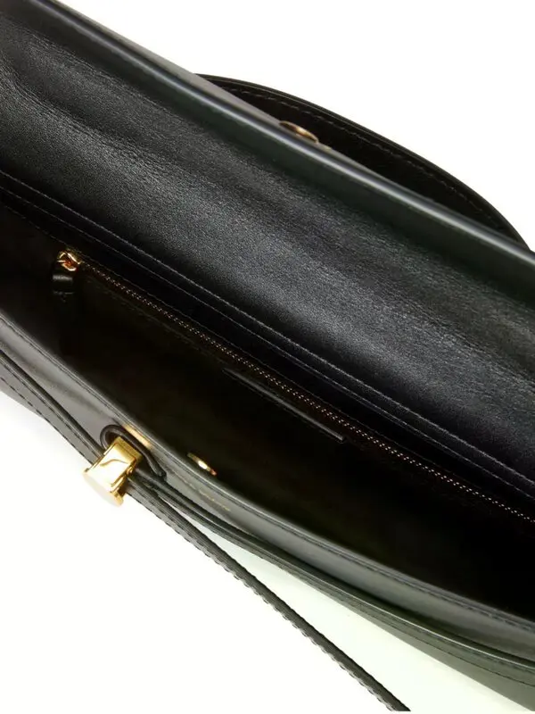 Veronica Beard Dash Leather Clutch Bag With Top Handle And Detachable Strap - Black