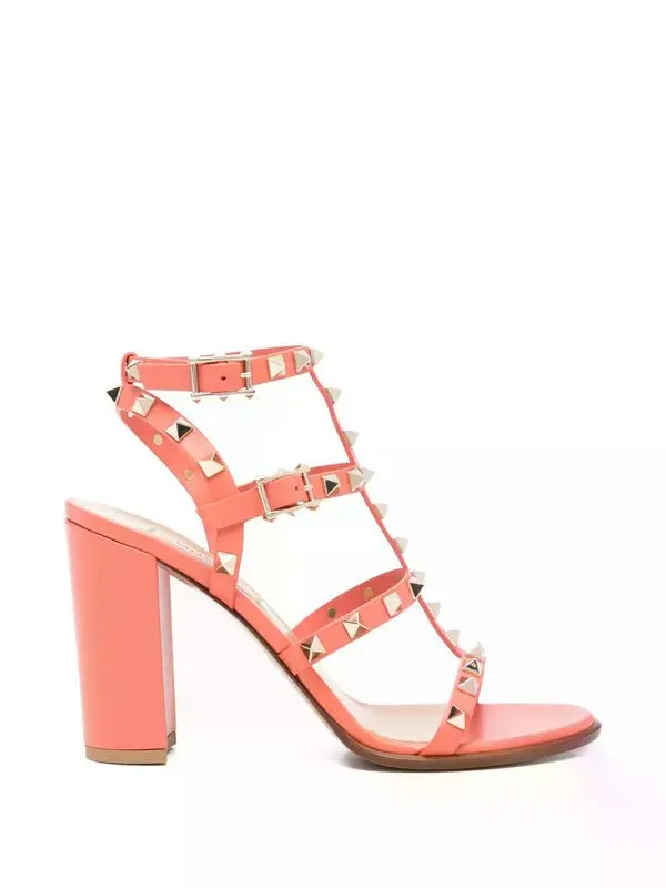 Valentino Garavani Rockstud Ankle Strap Sandals 90mm - Orange