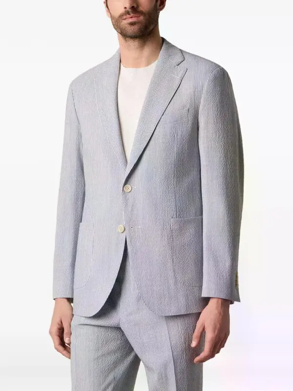Brooks Brothers Seersucker Single-breasted Blazer - Blue