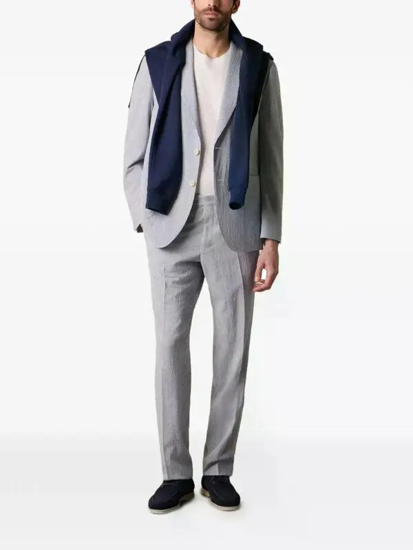 Brooks Brothers Seersucker Single-breasted Blazer - Blue
