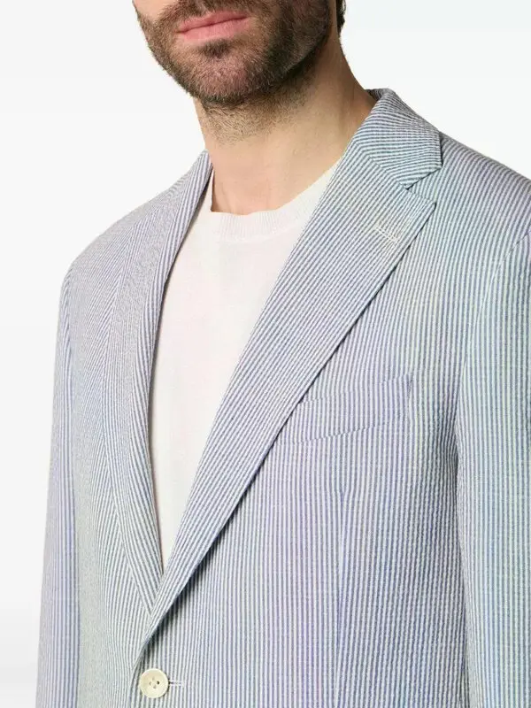 Brooks Brothers Seersucker Single-breasted Blazer - Blue