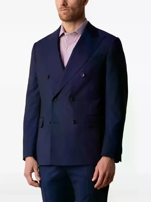 Brooks Brothers Double-breasted Weave Virgin Wool Suit