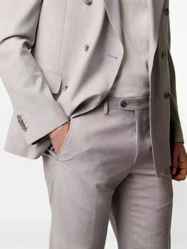 Brooks Brothers Double-breasted Virgin Wool Suit - Grey