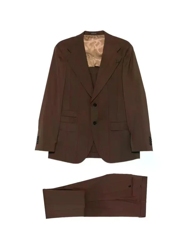 GABRIELE PASINI Striped Suit - Brown