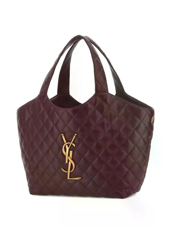 Saint Laurent Quilted Leather Shopping Tote Bag - Red