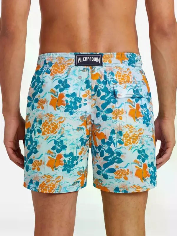 Vilebrequin Jungle Turtles Print Swim Shorts - White