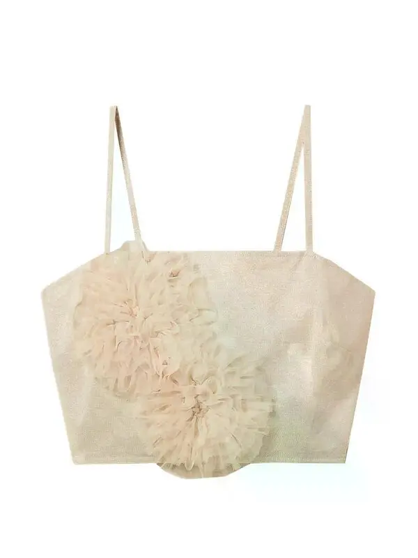 TWINSET Appliqué Crop Top - Neutrals