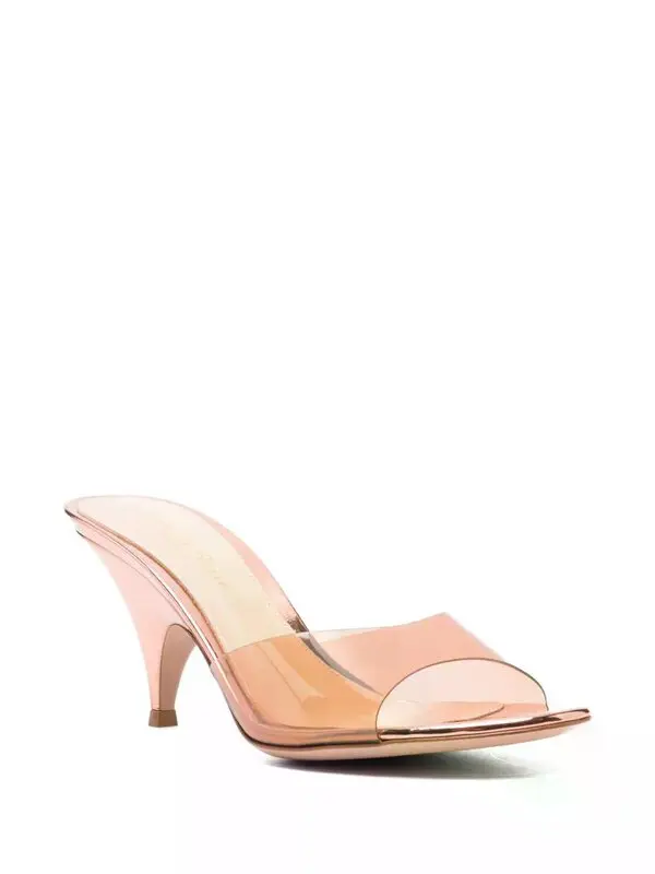 GIANVITO ROSSI Sofia Metallic Finish Mules - Red